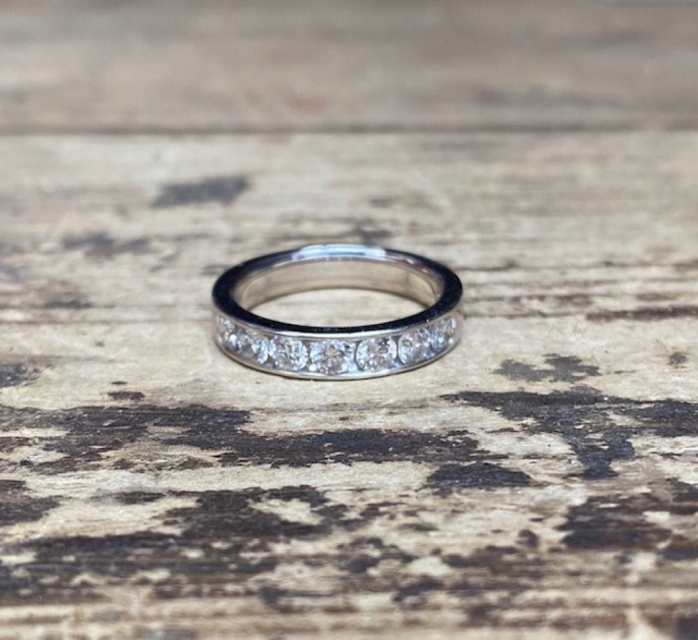 Diamond half eternity platinum ring - Clement White
