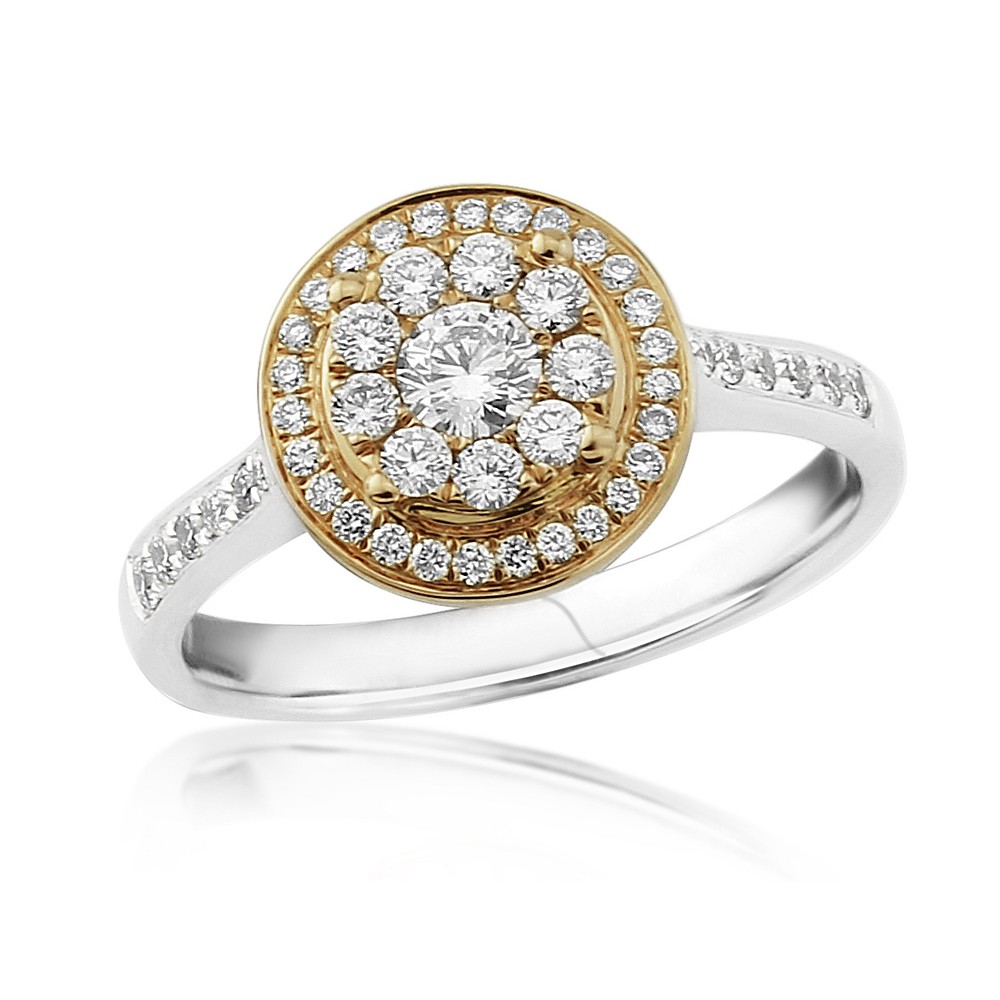 Diamond cluster 18ct gold ring - Clement White