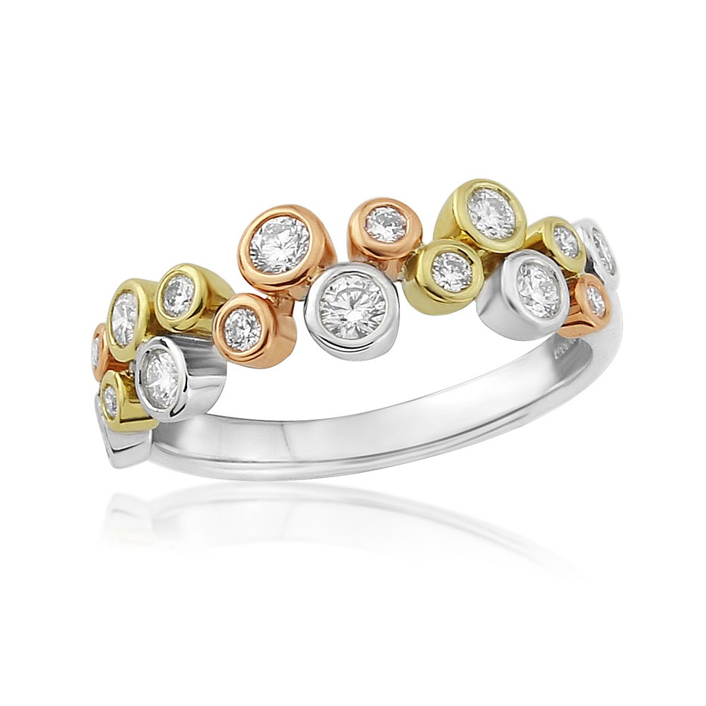 Diamond scatter ring 18ct gold - Clement White